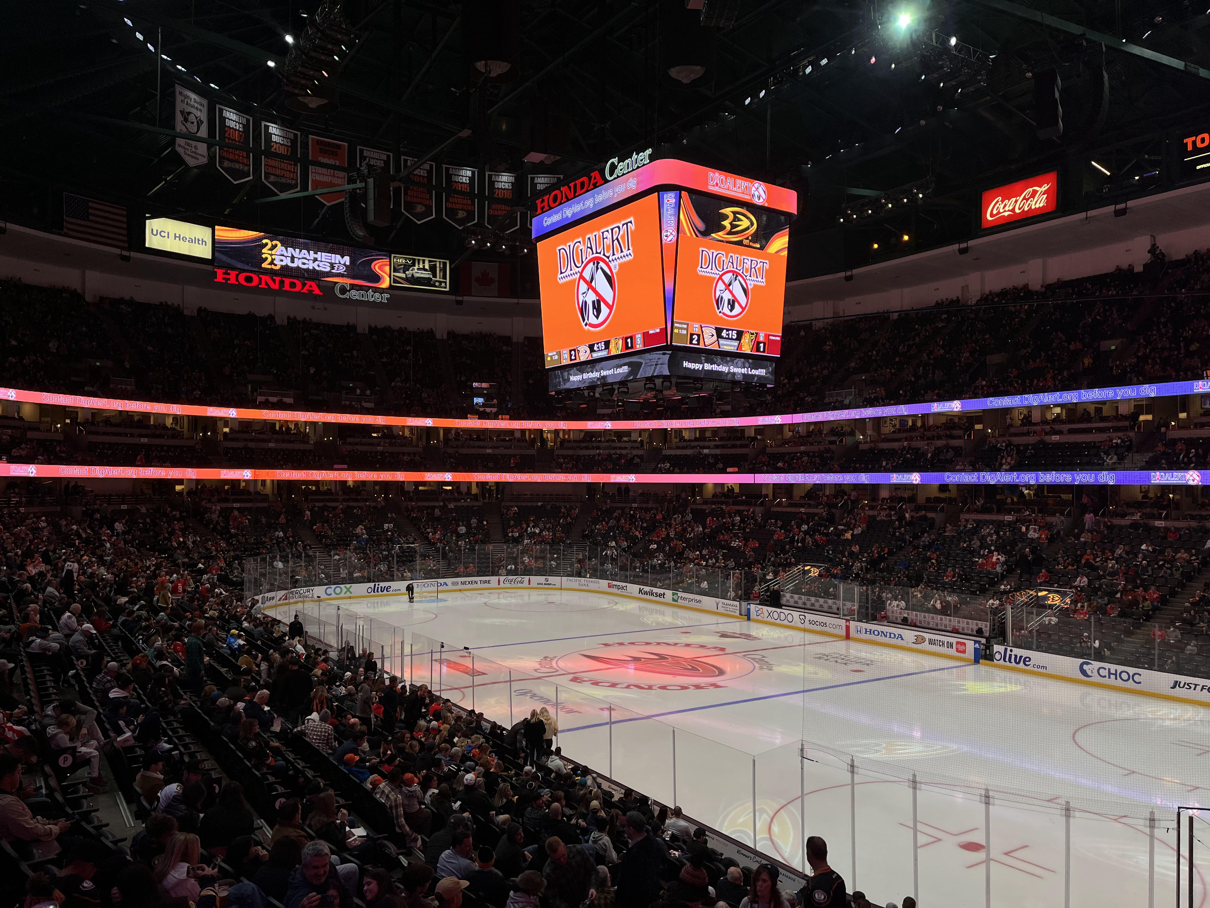 DigAlert® ads at Honda Center